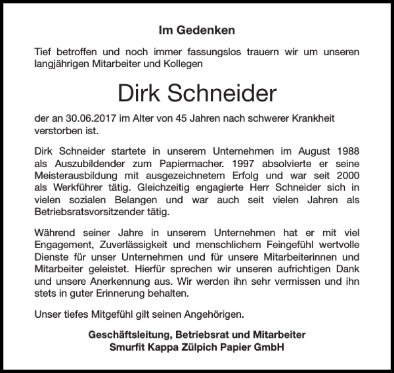 Traueranzeigen von Dirk Schneider | Aachen gedenkt Traueranzeigen von Dirk Schneider | Aachen gedenkt