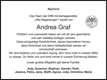 Traueranzeigen von Andrea Graf | Aachen gedenkt
