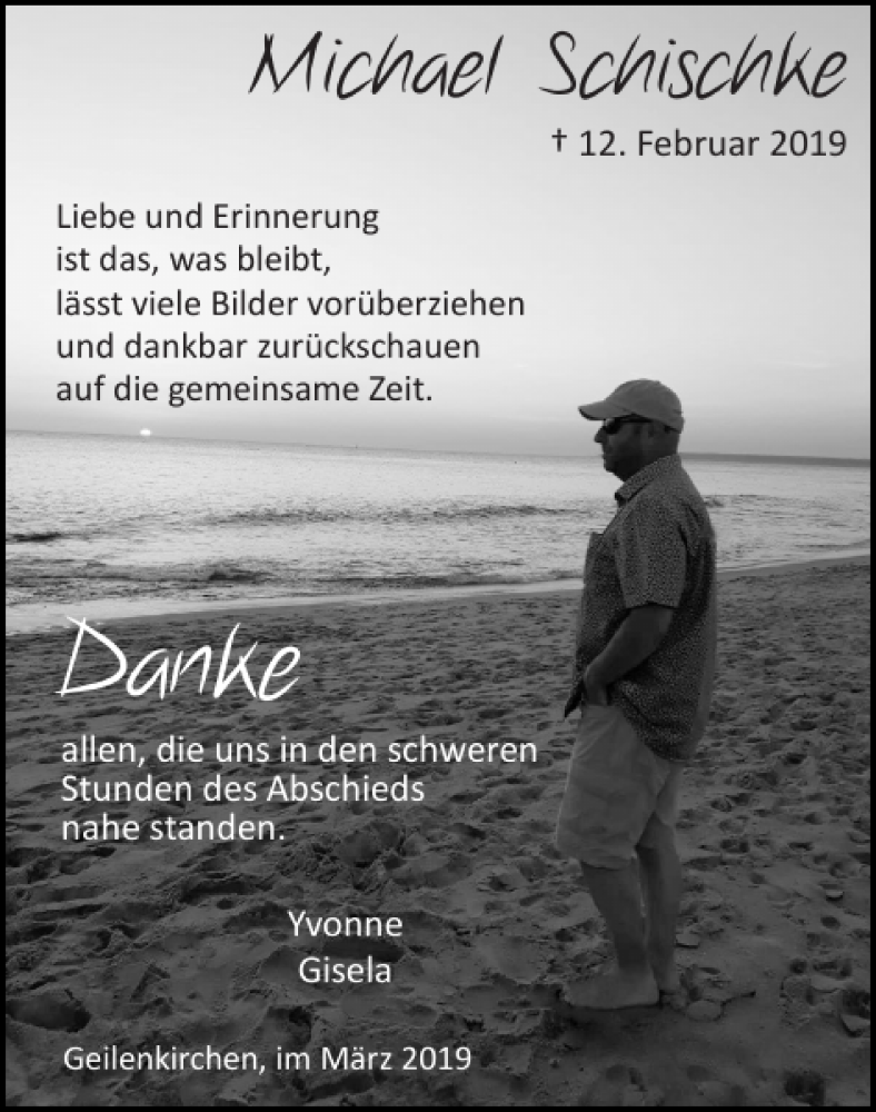 Traueranzeigen von Michael Schischke | Aachen gedenkt