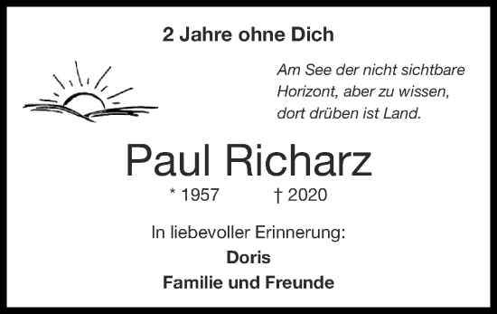 Traueranzeigen von Paul Richarz | Aachen gedenkt